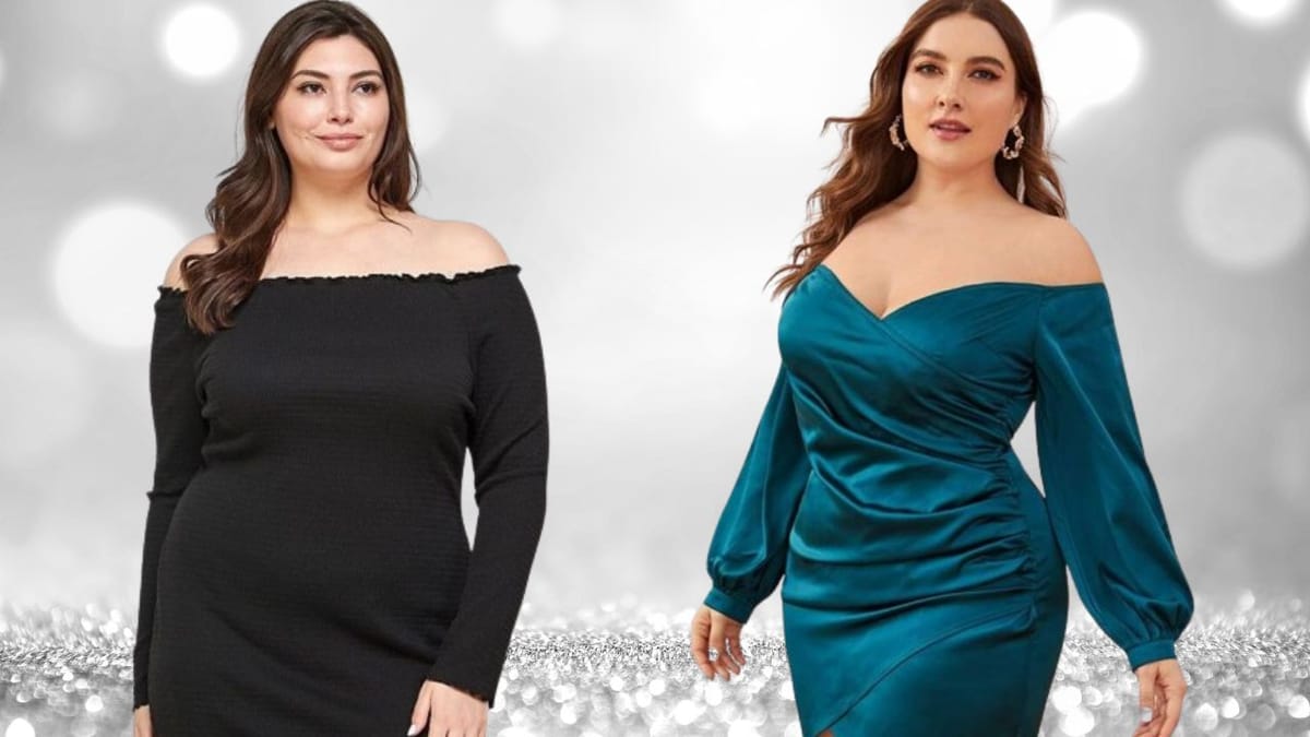 Plus Size Off-Shoulder Dress for Graceful Glam